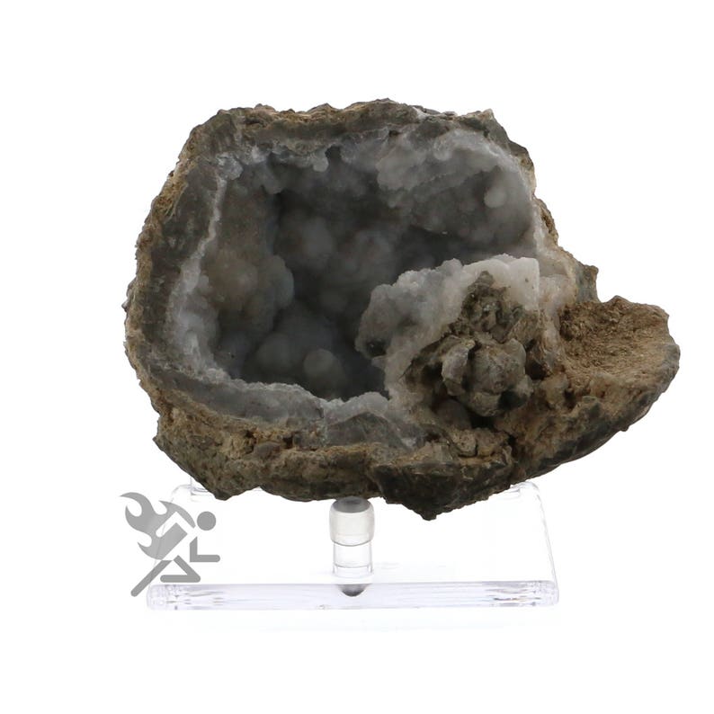 Mineral Geode Fossil Display Stands, 3.5” Acrylic Three Peg With Guards ...