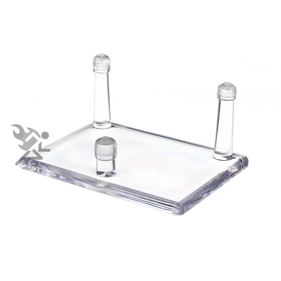 Mineral Geode Fossil Display Stands, 3.5” Acrylic Three Peg With Guards ...