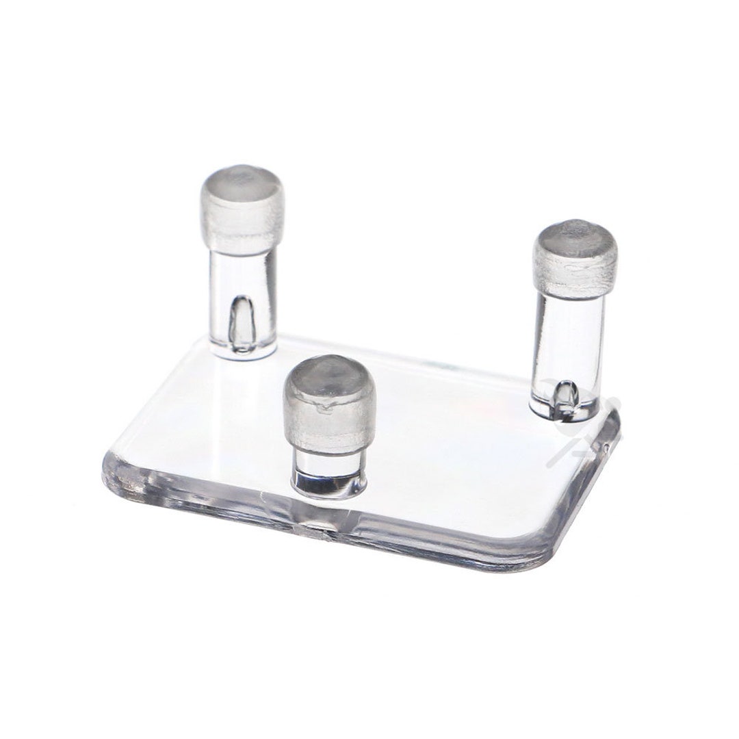 Mineral Geode Fossil Display Stands, 2” Acrylic Three Peg With Guards ...