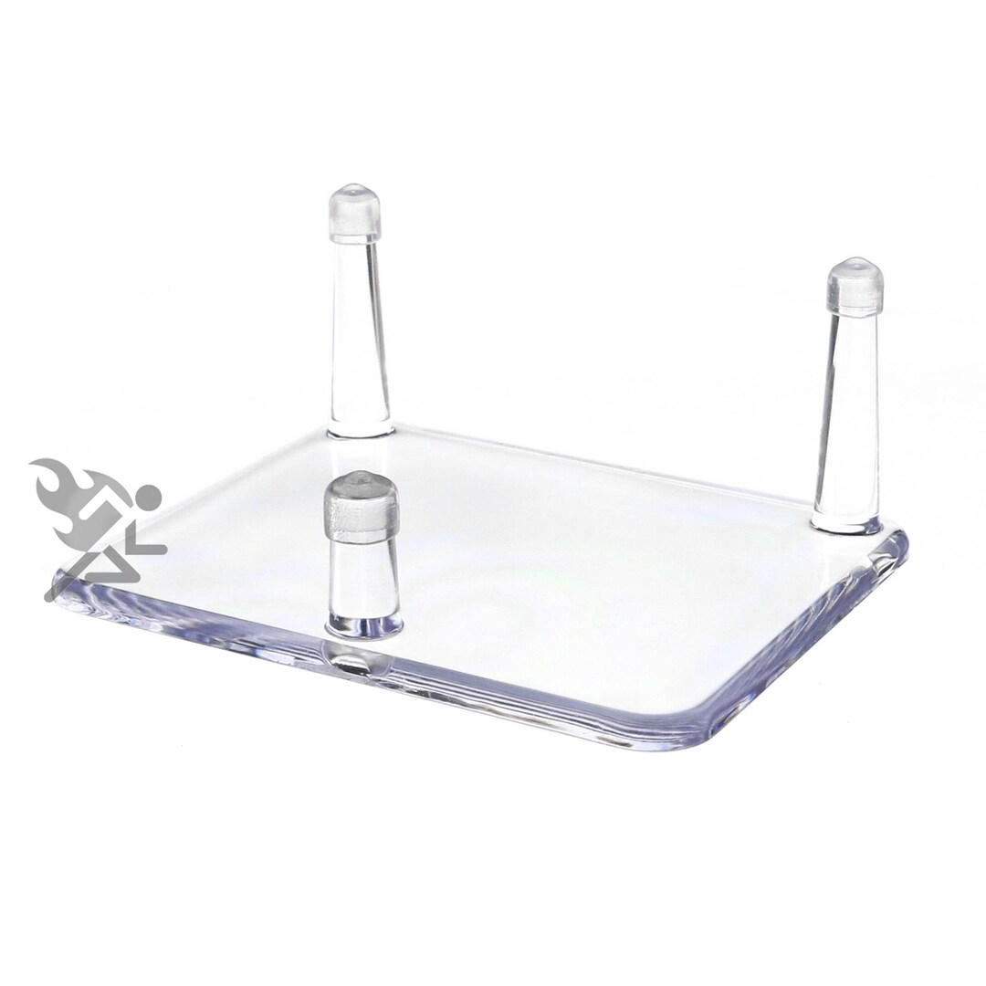 Mineral Geode Fossil Display Stands, 4.25” Acrylic Three Peg With ...