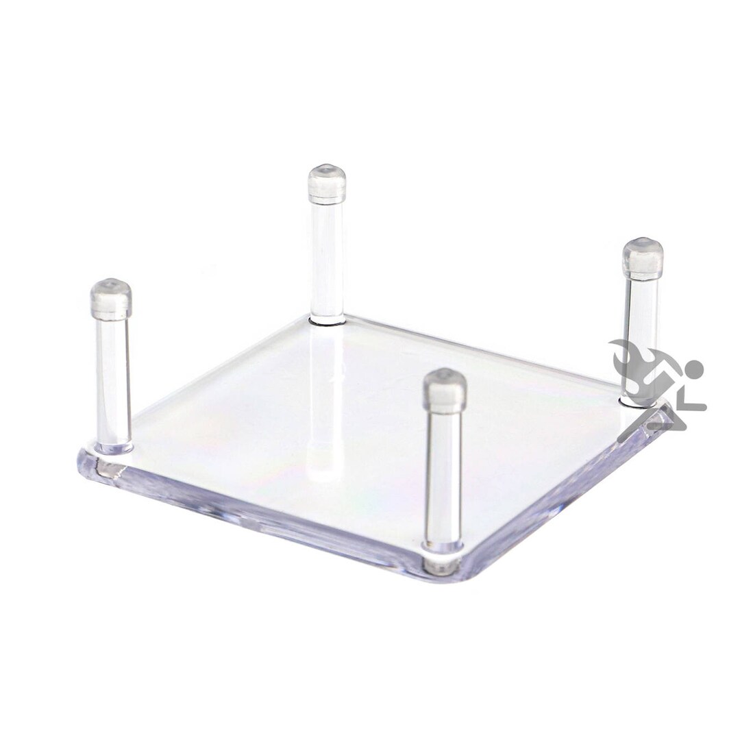 Mineral Geode Fossil Display Stand, 4” Square Four Peg With Guards, Qty ...