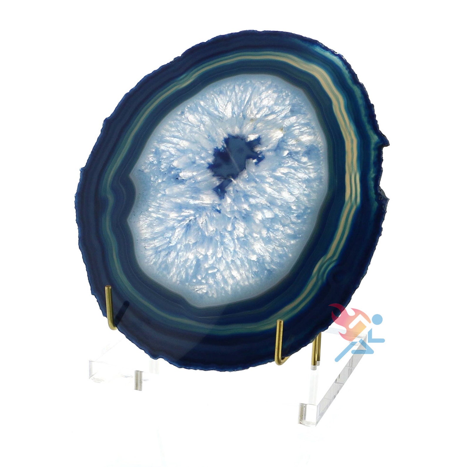 Mineral Geode Fossil Display Stand, Round Back Metal Easel - Etsy