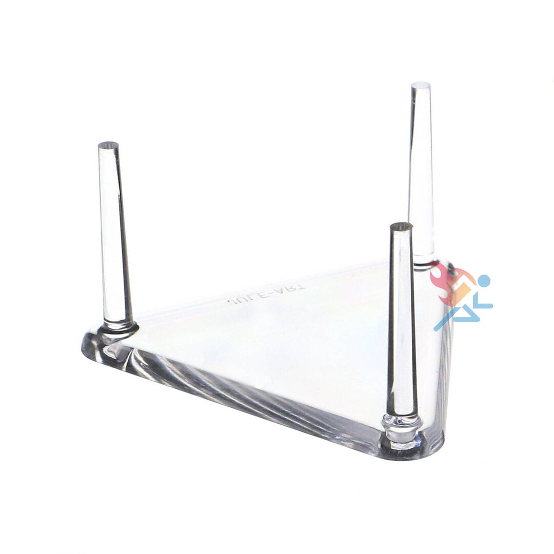 Mineral Geode Fossil Display Stands, 2.5” Acrylic Triangle Three Peg ...
