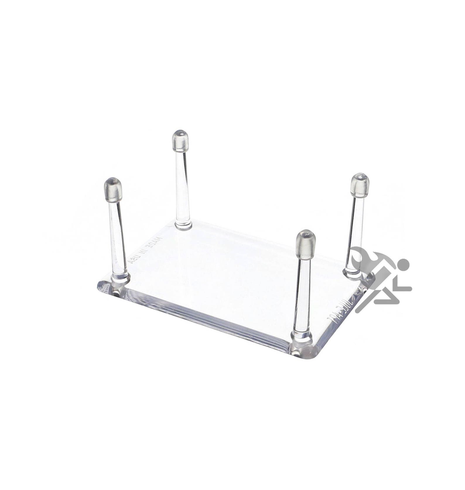 Mineral Geode Fossil Display Stand, 3” Slim Leg Four Peg With Guards ...