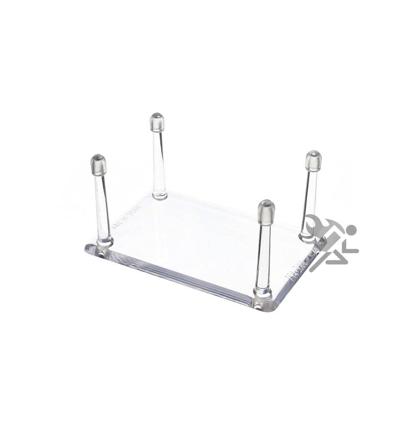Mineral Geode Fossil Display Stand, 3” Slim Leg Four Peg With Guards ...