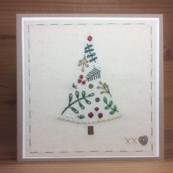Embroidered Card - Etsy