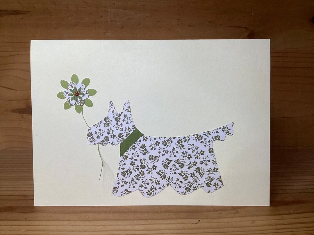 Thank You Card Sid the Scottie Dog - Etsy