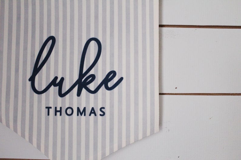 Personalized Striped Canvas Name Banner: Nursery Decor - Etsy