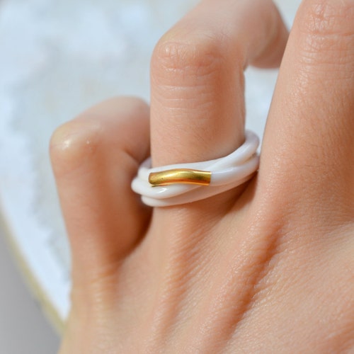 Mercury Drop Thin Ring Minimalist Silver or Gold Ring | Etsy