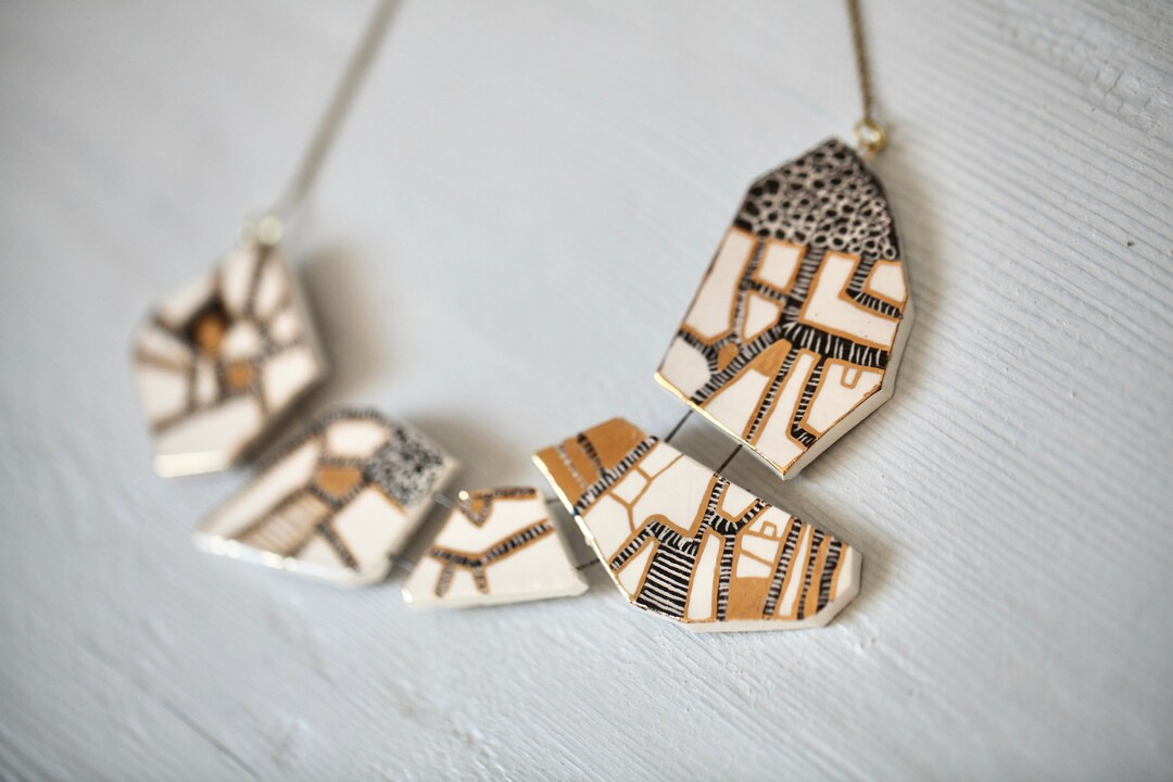 Wakool Porcelain Pendant Glazed and Painted With Silver - Etsy