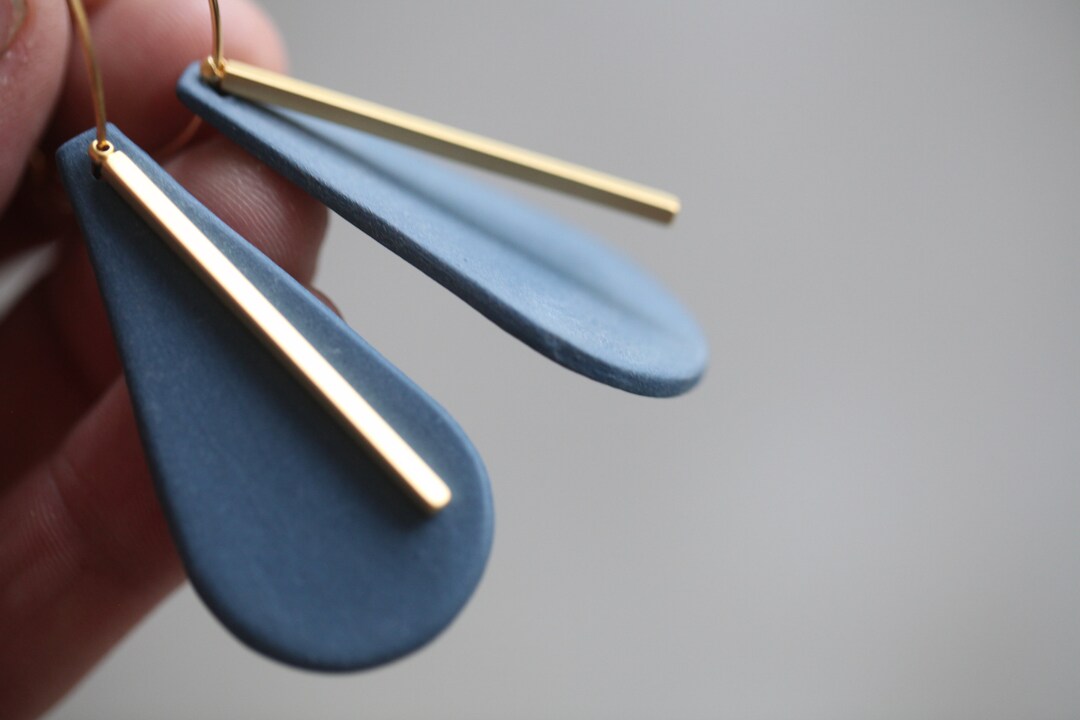 Omono . Porcelain and Gold Earrings. - Etsy