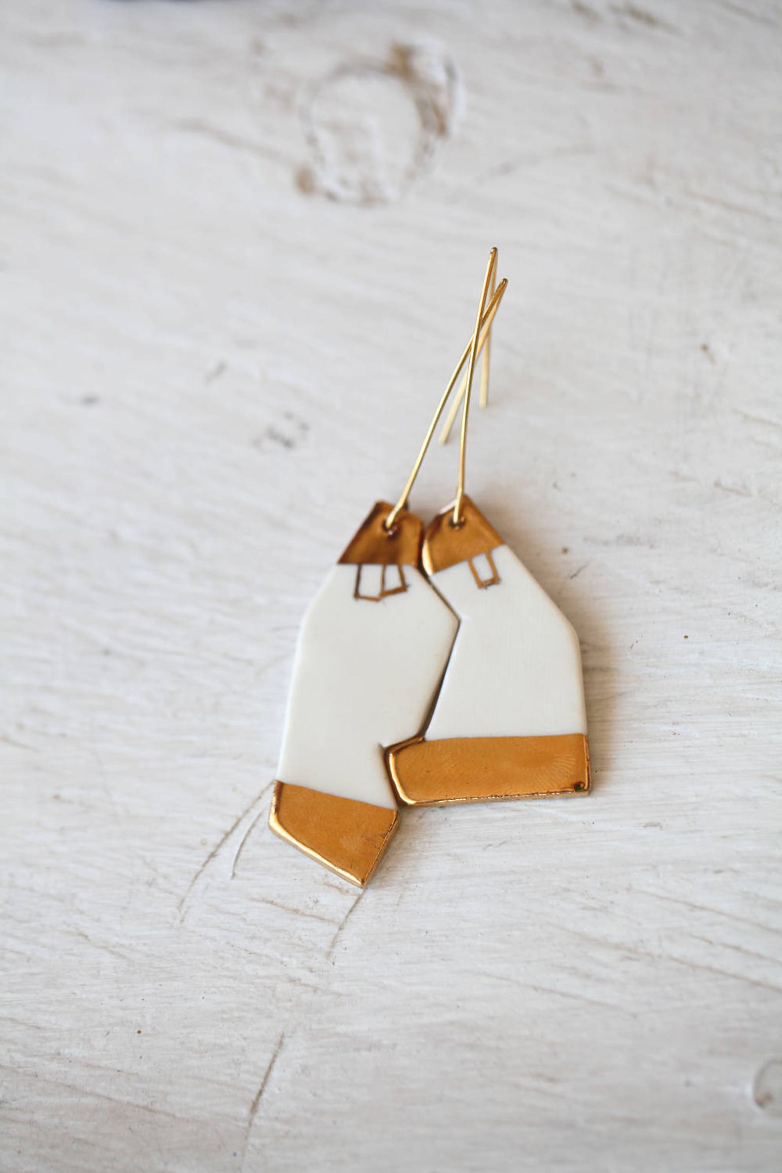 When Two Rivers Meet Porcelain Earrings. | Etsy