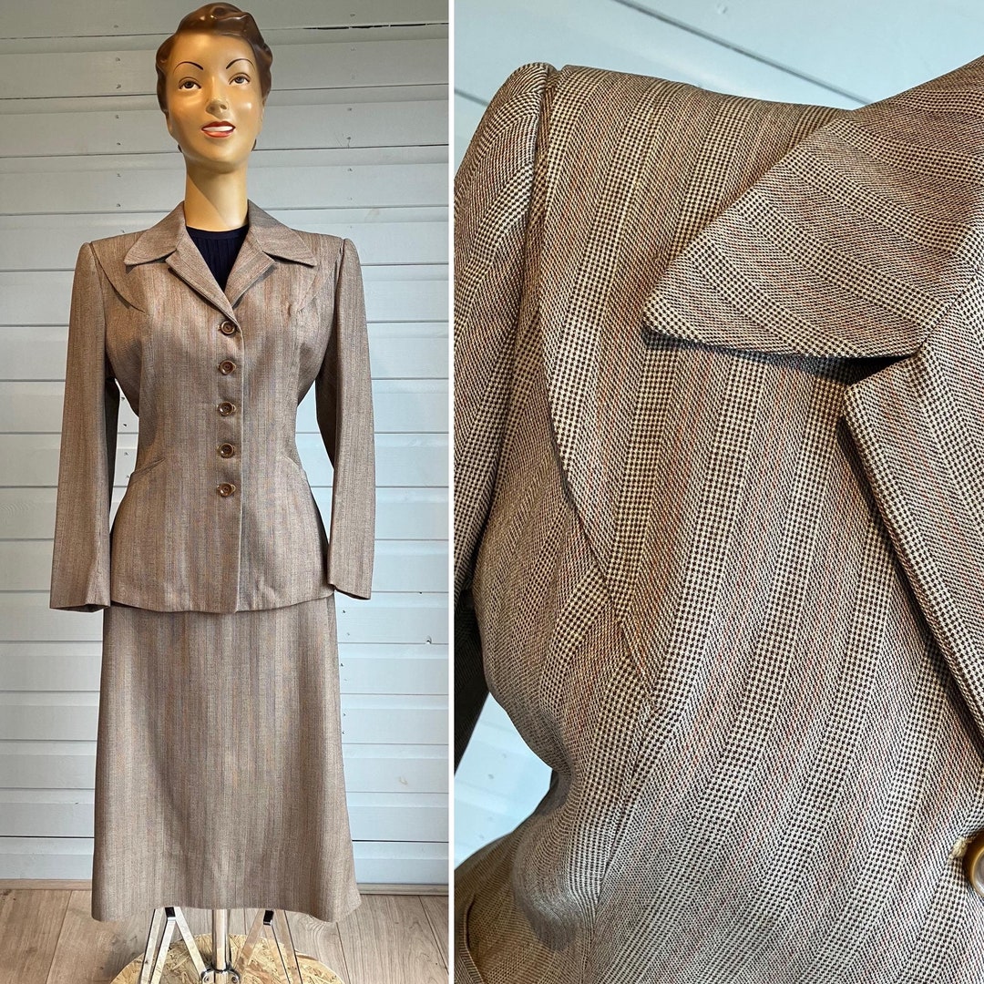 ORIGINAL 1940s BROWN WEAVE Suit - Etsy