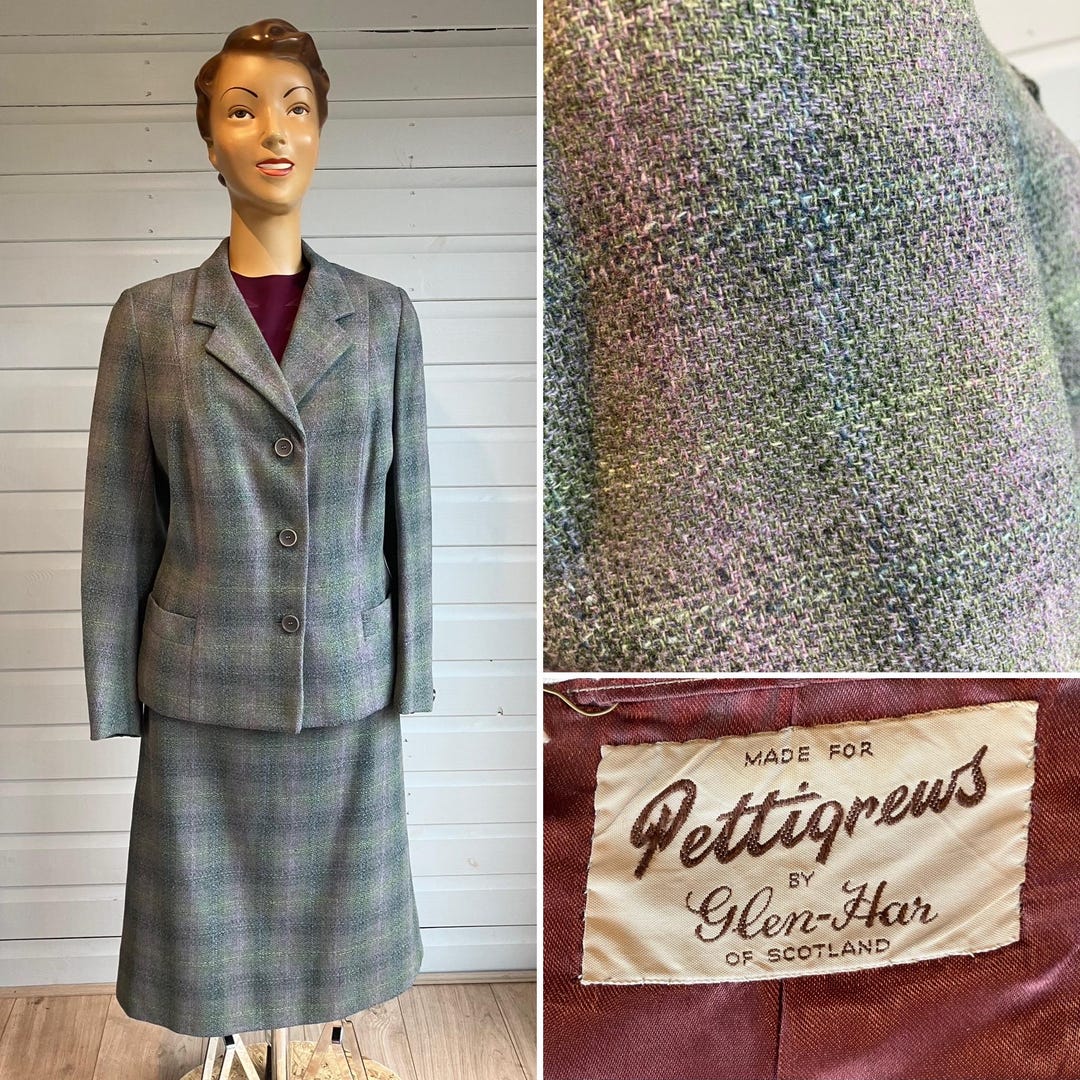 ORIGINAL 1950s HEATHER PLAID Suit by Pettigrews - Etsy