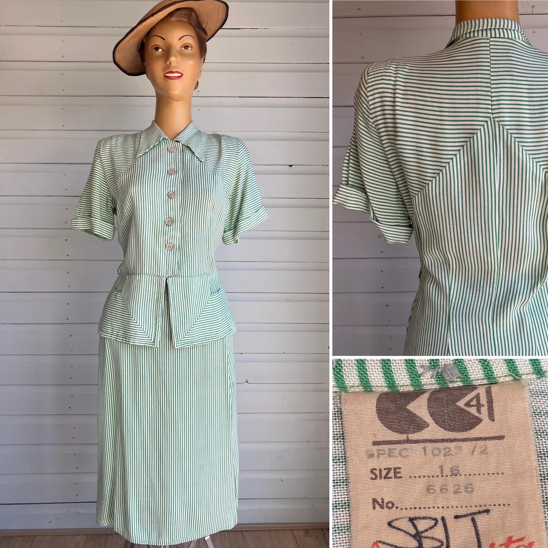 RESERVED RARE CC41 1940s Utility Summer Suit Ww2 - Etsy