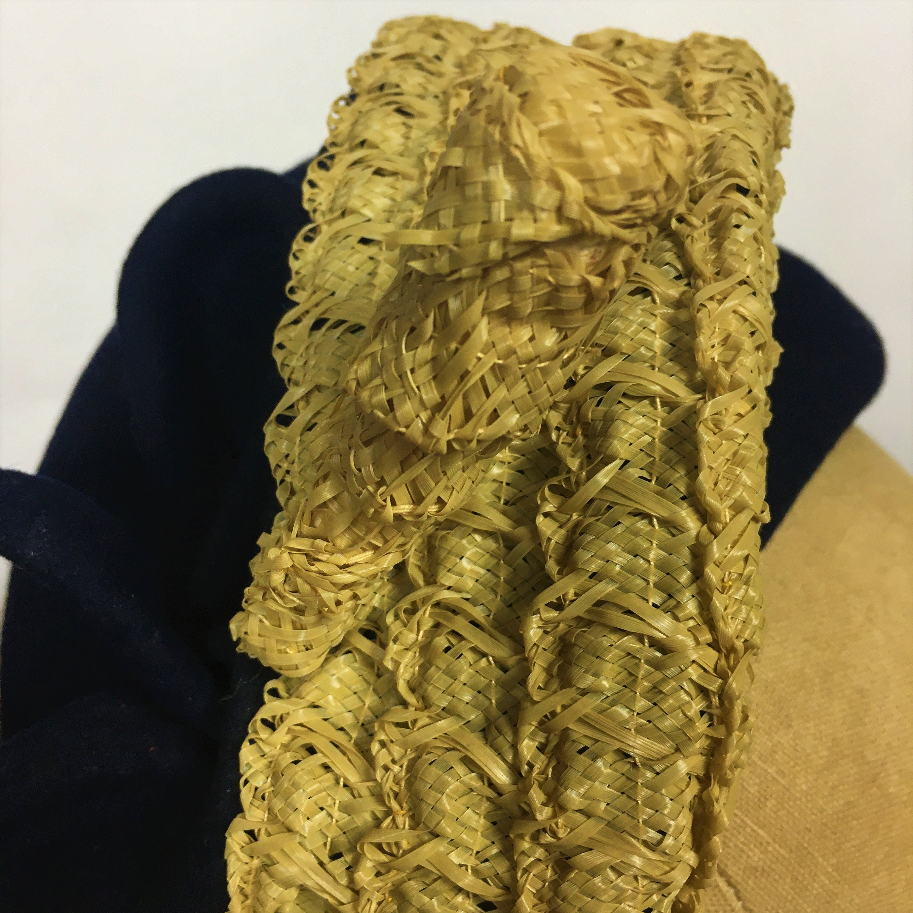 1940's/ 50's FELT & STRAW HAT Navy Blue | Etsy