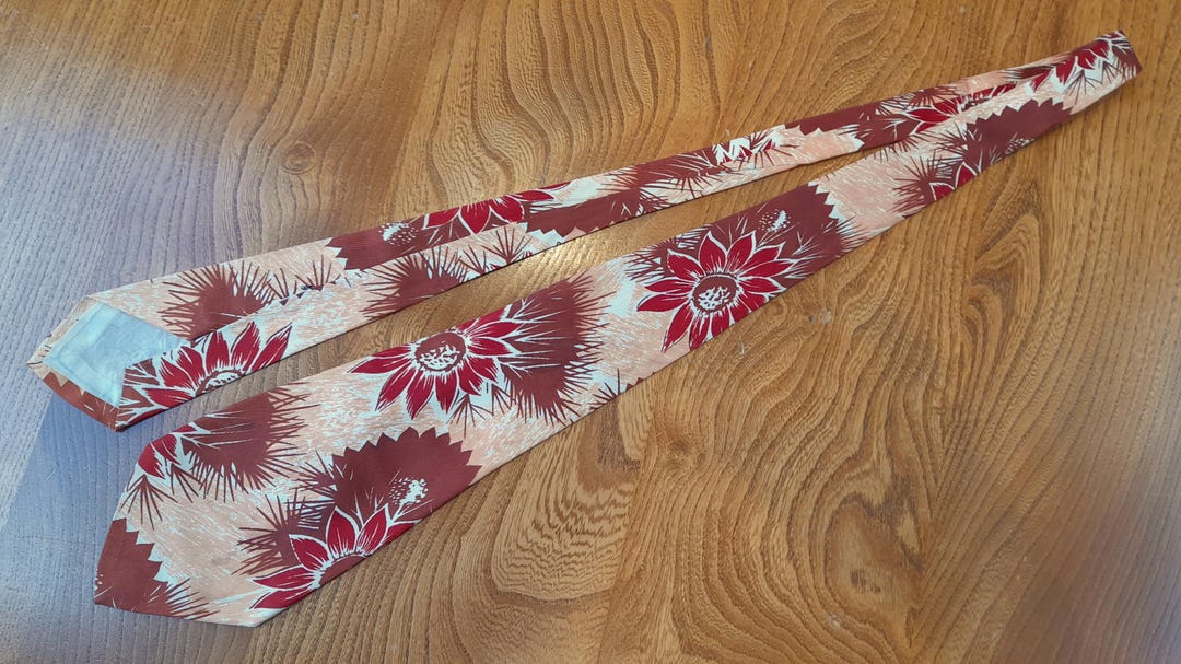 ORIGINAL 1940's 1950’s RAYON PRINT Necktie Tie - Etsy