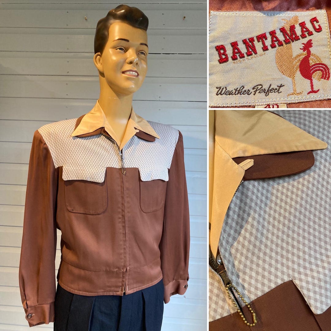 ORIGINAL 1950's TWO TONE Gabardine Ricky Jacket Bantamac - Etsy