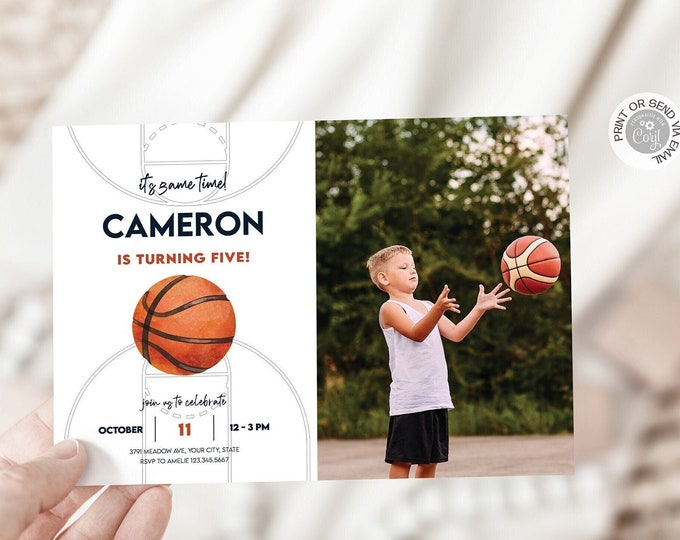 Finally Four Basketball Birthday Invitation Template | Basketball Theme ...