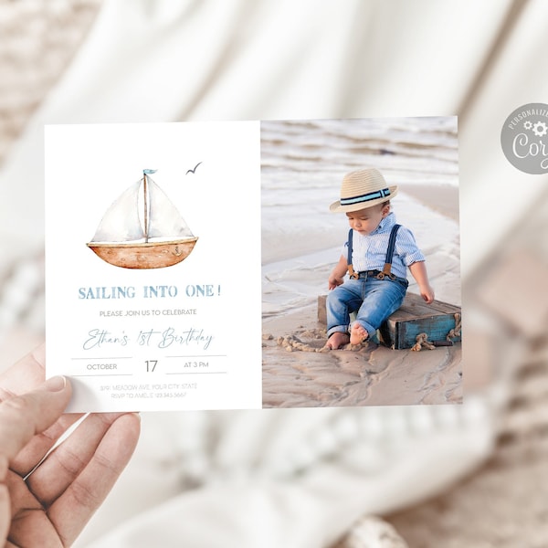 Sailing Into Birthday Invitation - Etsy