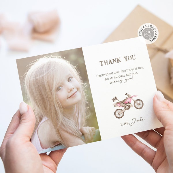 Dirt Bike Thank You Card Digital - Etsy
