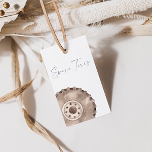 Editable Wheels Favor Tag, Monster Truck Wheel Gift Tags Labels ...