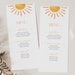 Editable Sun Menu Card Template: Sunshine Baby Shower (digital Download ...