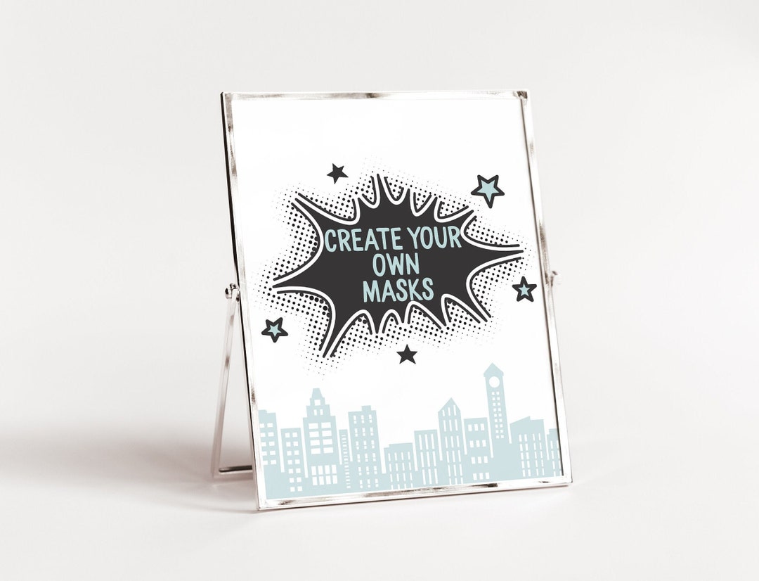 Comics Book Hero Theme Birthday Party Sign, Editable Superhero Birthday ...