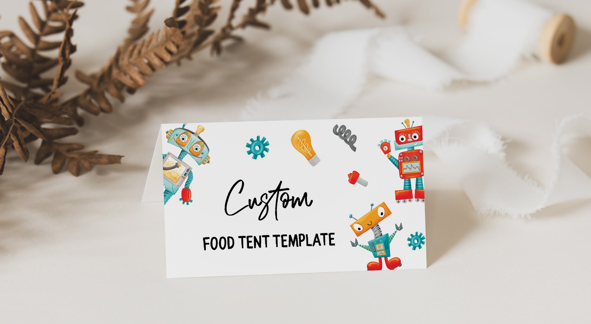 Robot Buffet Tent Card | Tech Birthday Decor (digital Download) - Etsy