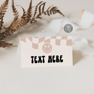 Editable Smiley Face Food Tent Templateretro One Happy Rad - Etsy