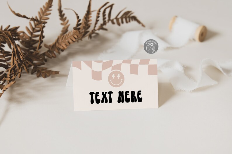 Editable Smiley Face Food Tent Templateretro One Happy Rad - Etsy