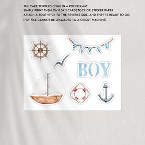 Blue Rustic Sailboat Cake Topper, It's a Boy Nautical Themed ...