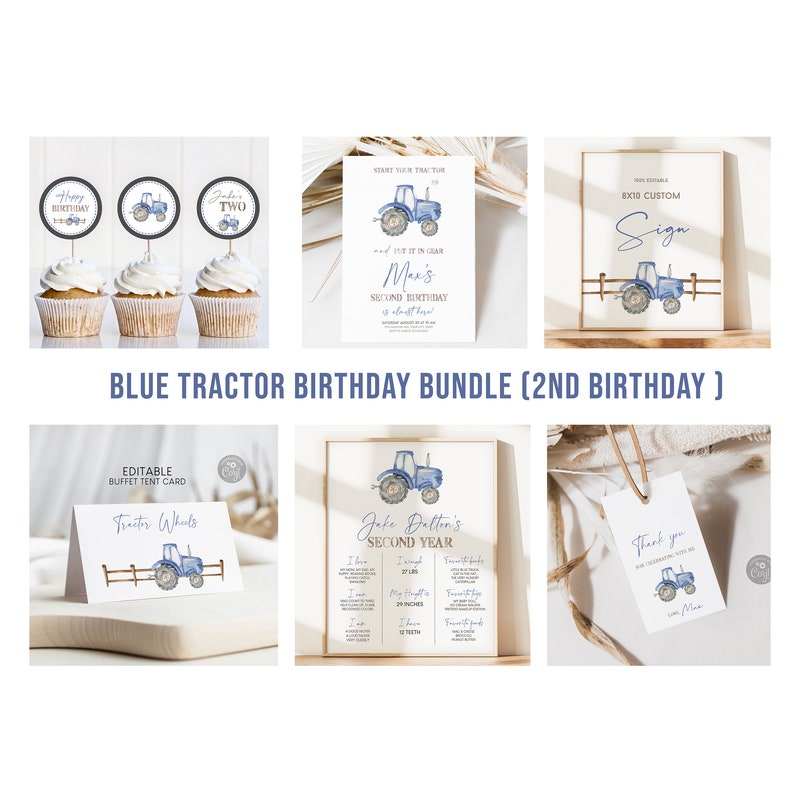 Blue Tractor - Etsy