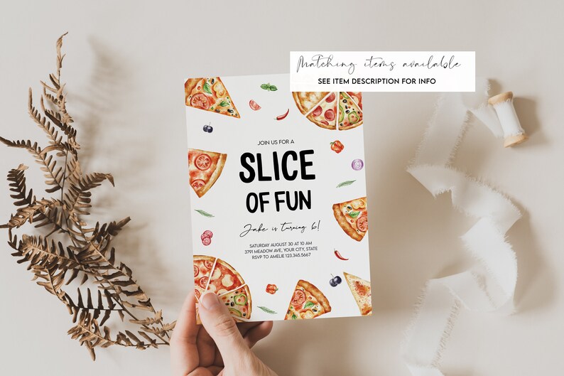 Editable Pizza Cupcake Toppers: Birthday Party Decor (digital Download ...