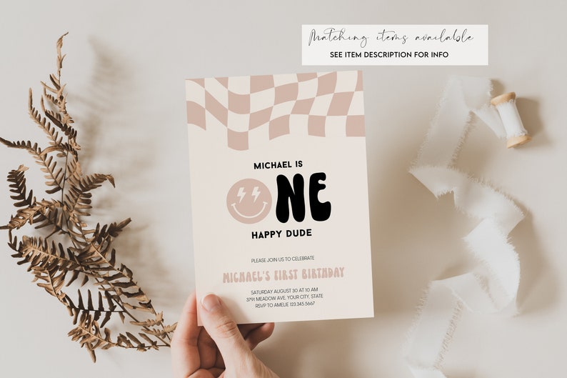 Editable Smiley Face Food Tent Templateretro One Happy Rad - Etsy