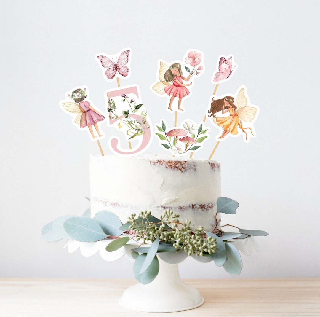 Charming Fairies Cake Toppers, Enchanted Theme Centerpiece 5th Birthday ...