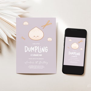 Little Dumpling Birthday Invitation, Girl Bao Party (digital Download ...