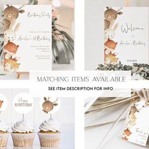 Woodland Animals Birthday Favor Tags | Thank You Tags | Forest Animals ...