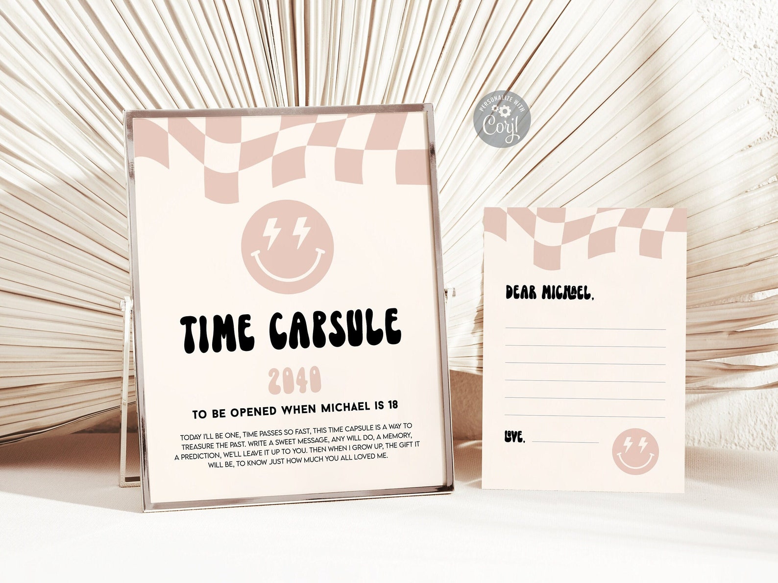 Editable Smiley Face Time Capsule Sign Template Retro Hippie - Etsy