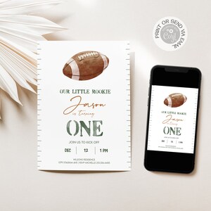 Football Birthday Invitation It's Game Time Game On - Etsy