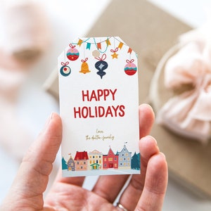 Editable Christmas Gift Tag Template, Holiday Favor Tag, Printable ...