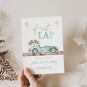 First Lap Race Car Birthday Invitation Editable 1st Birthday - Etsy
