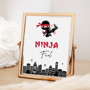Ninja Themed Birthday Favor Tag, Editable Samurai Warrior Thank You Tag ...