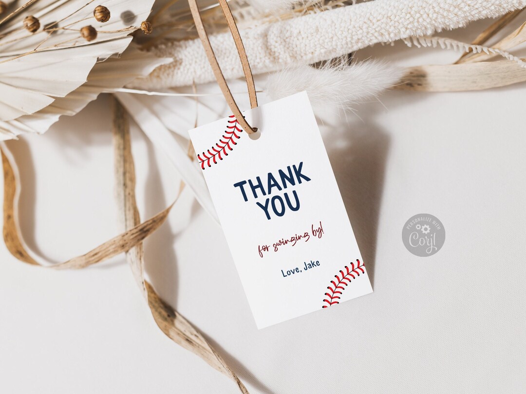 Editable Baseball Favor Tag: Sport Theme Thank You (digital Download ...