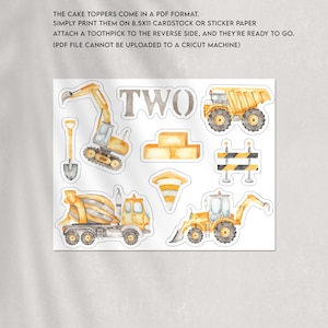 Construction Cake Topper, Construction Trucks Centerpiece 2nd Birthday ...