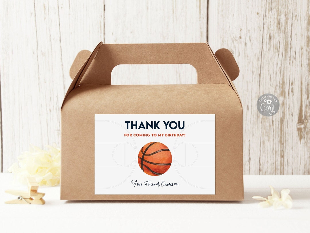Basketball Birthday Gable Box Label: Editable Sport Favor (digital ...