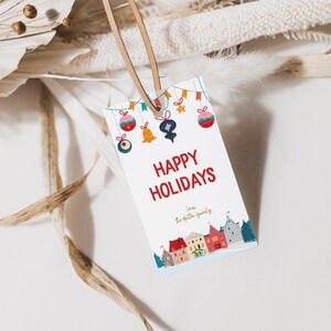 Editable Christmas Gift Tag Template, Holiday Favor Tag, Printable ...