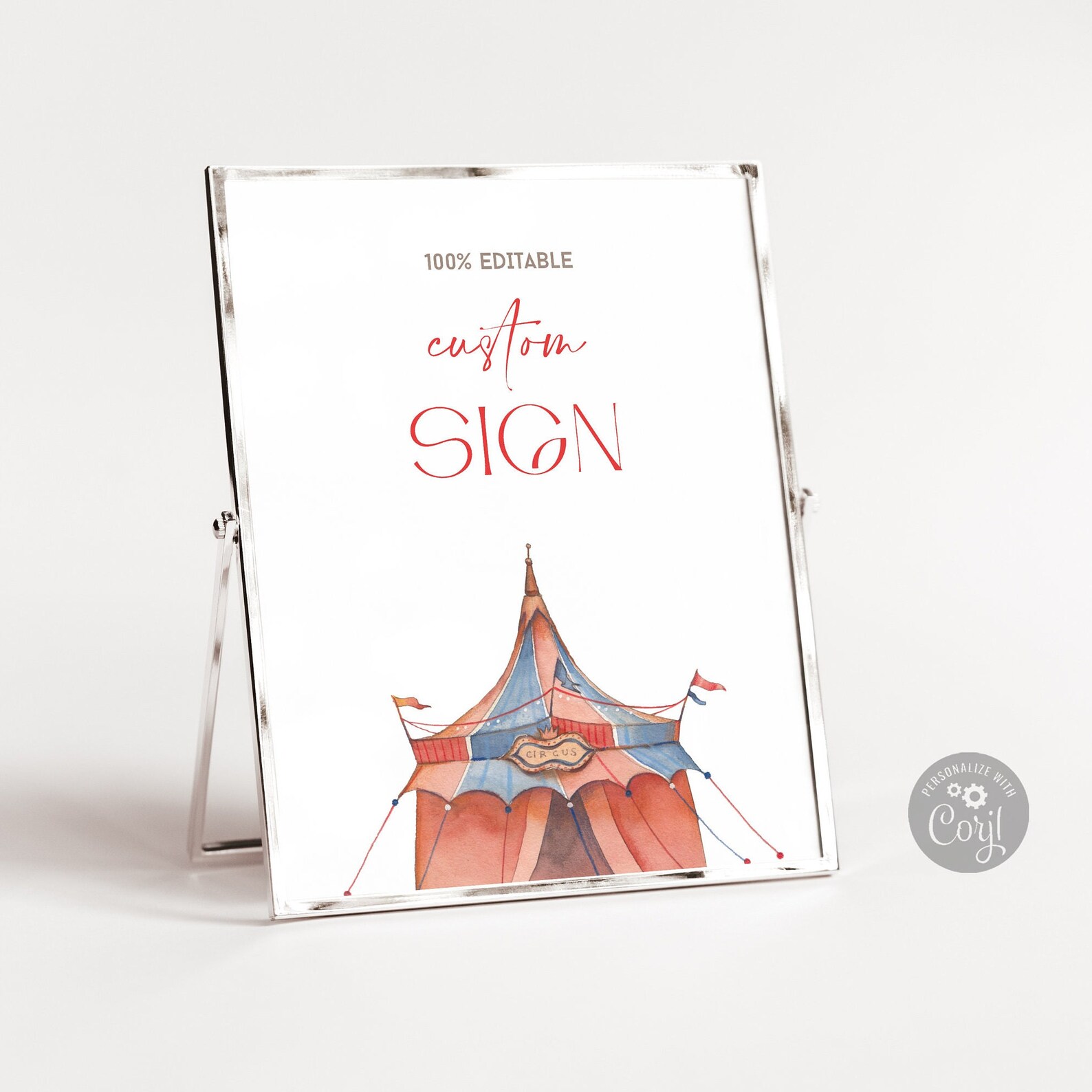 Editable Modern Carnival Custom Sign Circus Birthday Table - Etsy