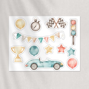 Cake Topper Two Fast Race Car Second Birthday, Retro Race Car Birthday ...