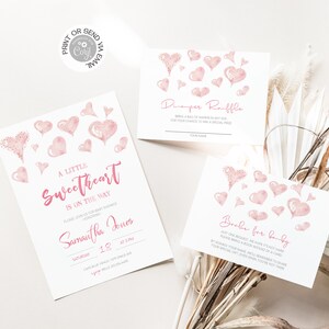 Printable Valentine's February Baby Shower Invitation Set, Editable A ...